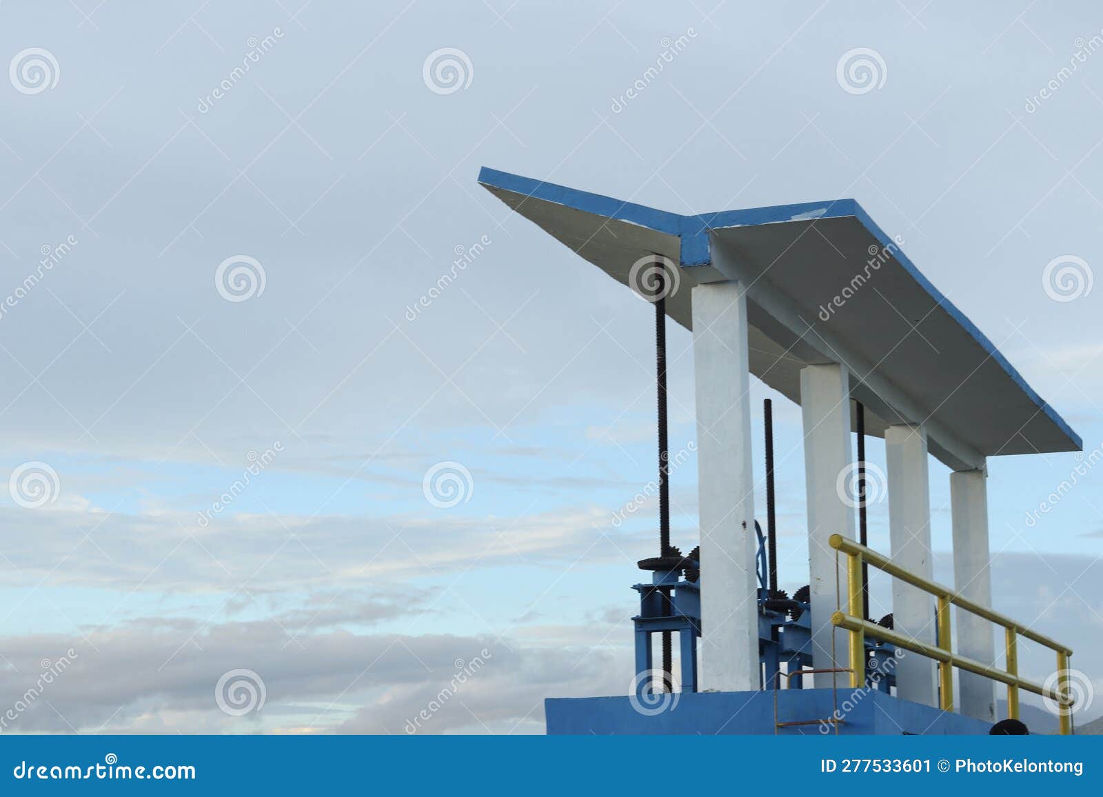 Dam Engine in Blue with Sky Background Stock Image - Image of water ...