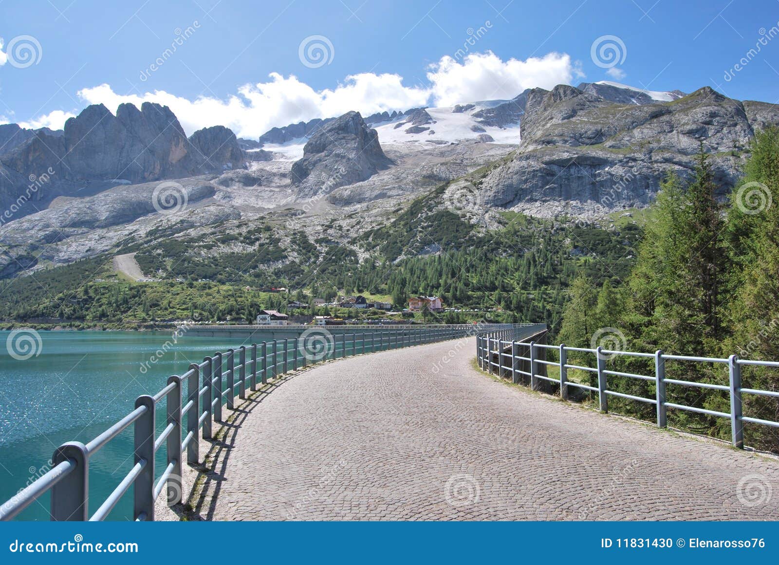 Dam of Fedaia lake stock photo. Image of blue, lake, mountain - 11831430