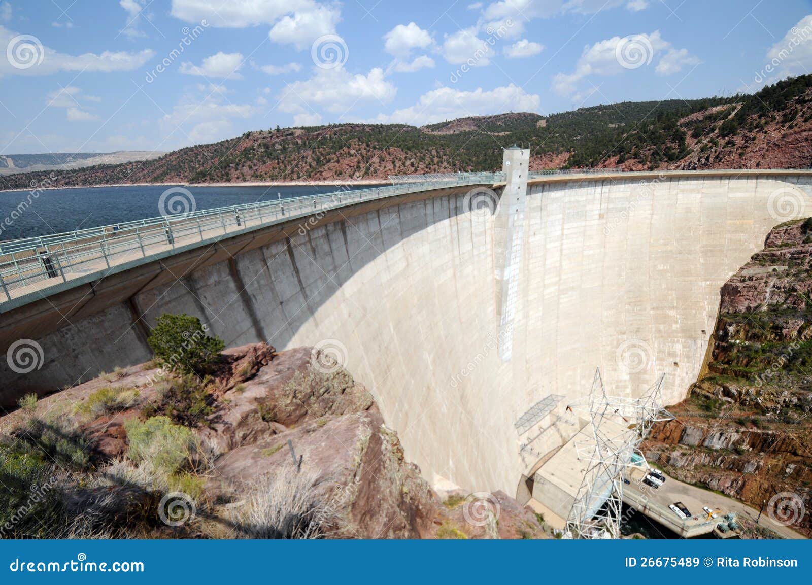 Dam at Flaming Gorge stock image. Image of shape, orange - 26675489