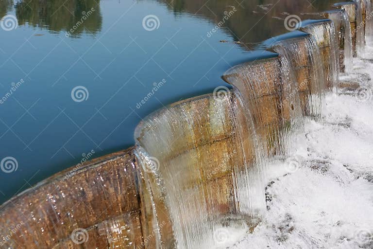 The dam with flowing water stock photo. Image of waterproof - 13312594