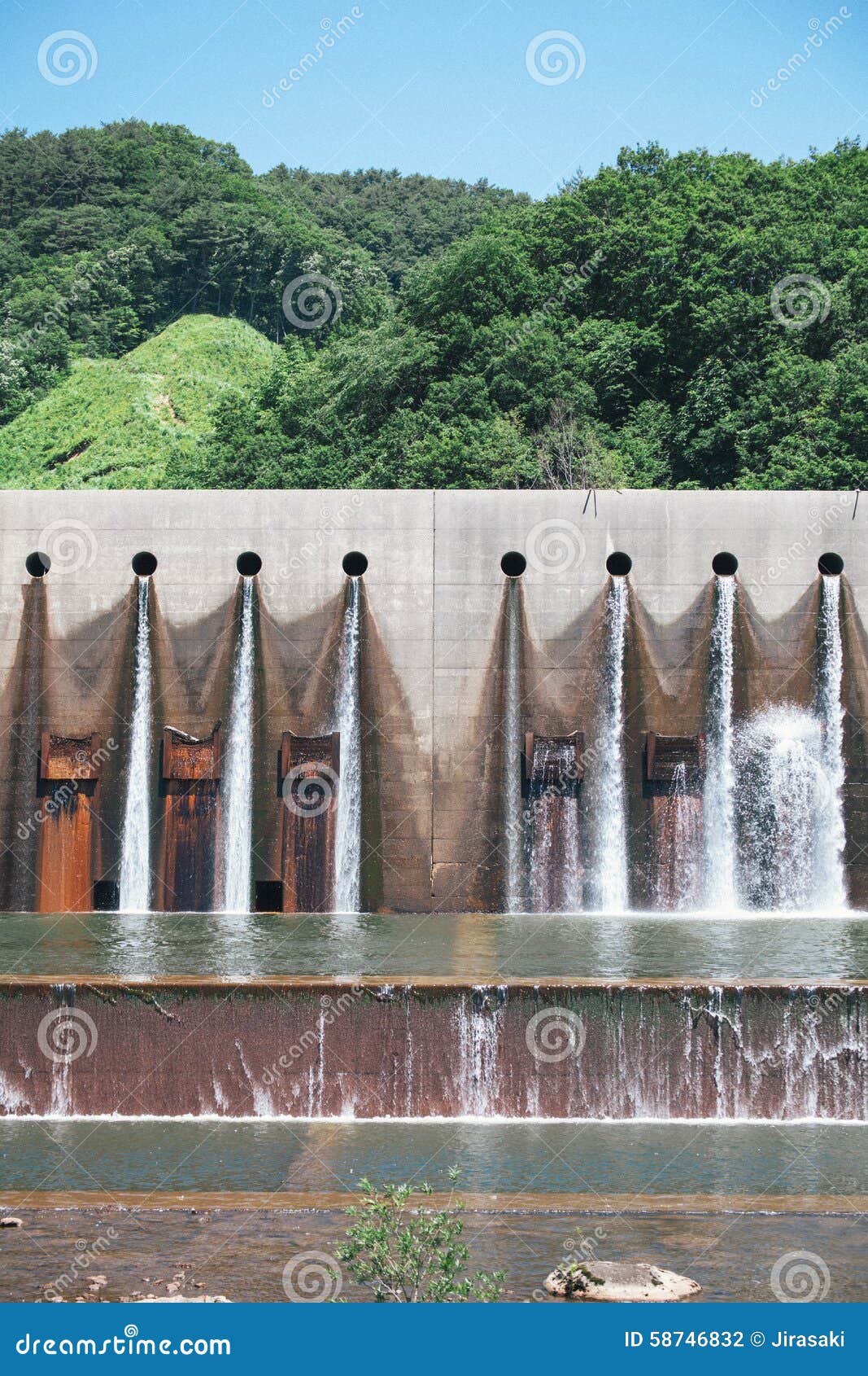 Dam stock photo. Image of summer, flowing, outdoor, energy - 58746832