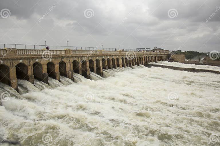 Dam gates open stock image. Image of fast, gates, full - 33045039