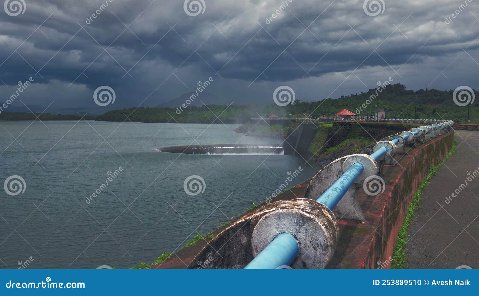 Dam in Goa stock photo. Image of dams, wave, water, reflection - 253889510