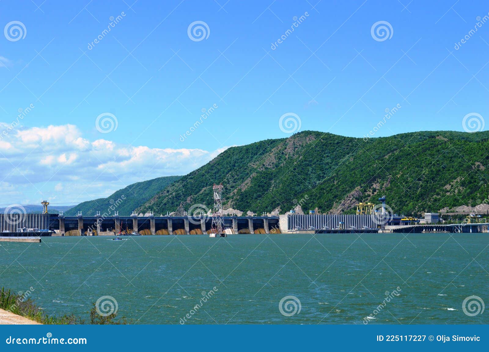 Dam on the Great River Danube Stock Image - Image of color, danube ...