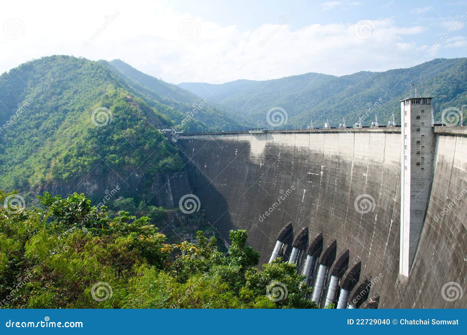 Dam of Hydroelectric Power Station Stock Photo - Image of control ...