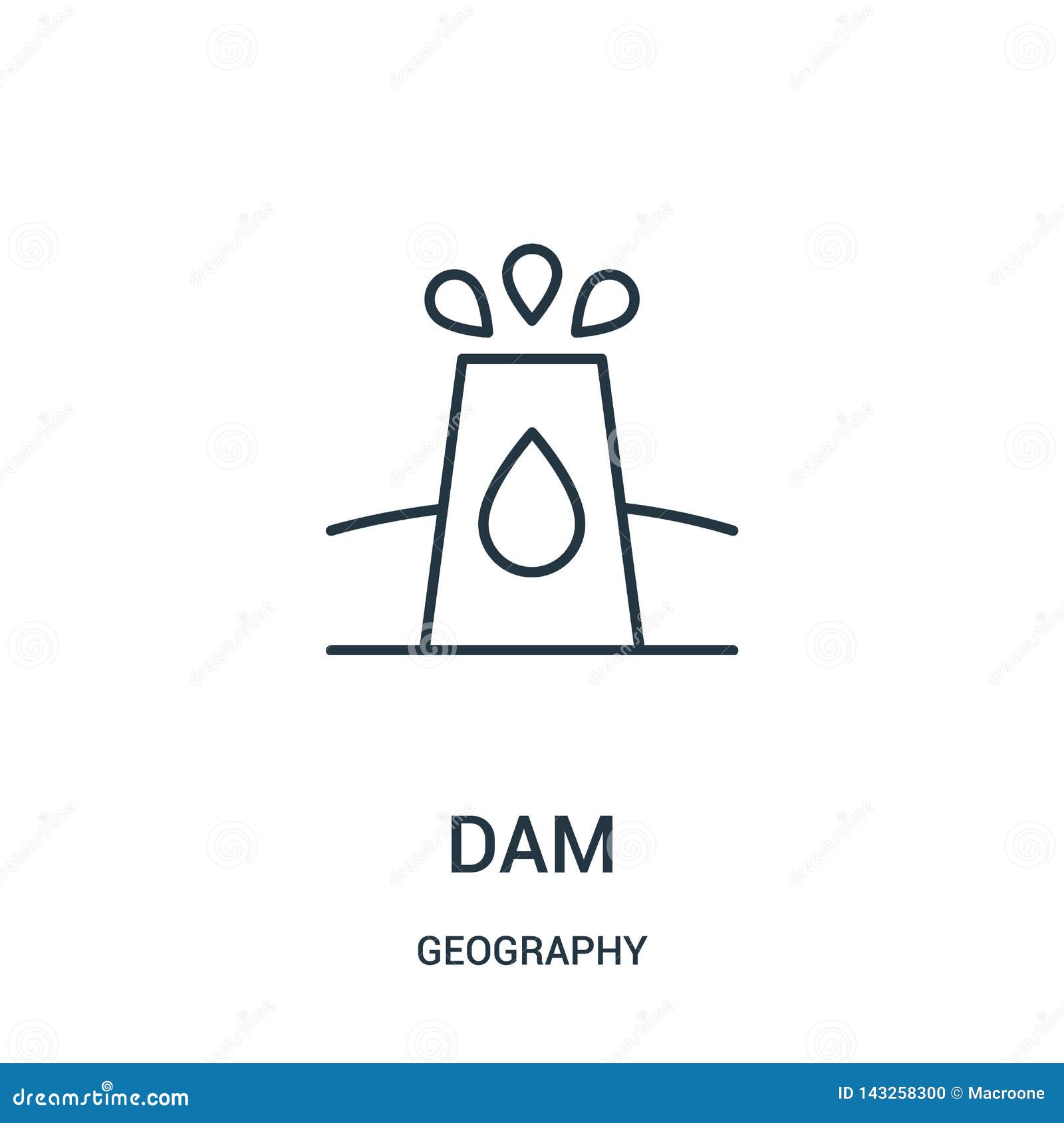 Dam Icon Vector from Geography Collection. Thin Line Dam Outline Icon ...