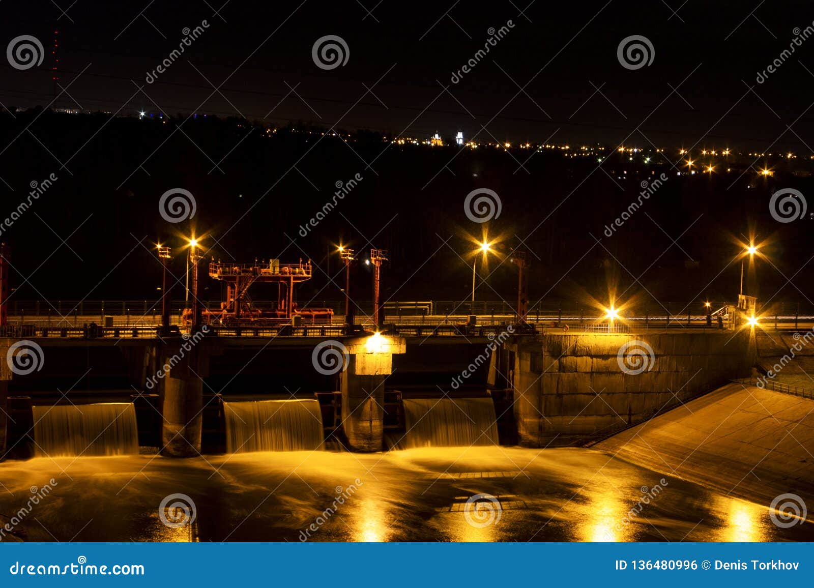 Dam lake by night stock photo. Image of nigh, hoover - 136480996