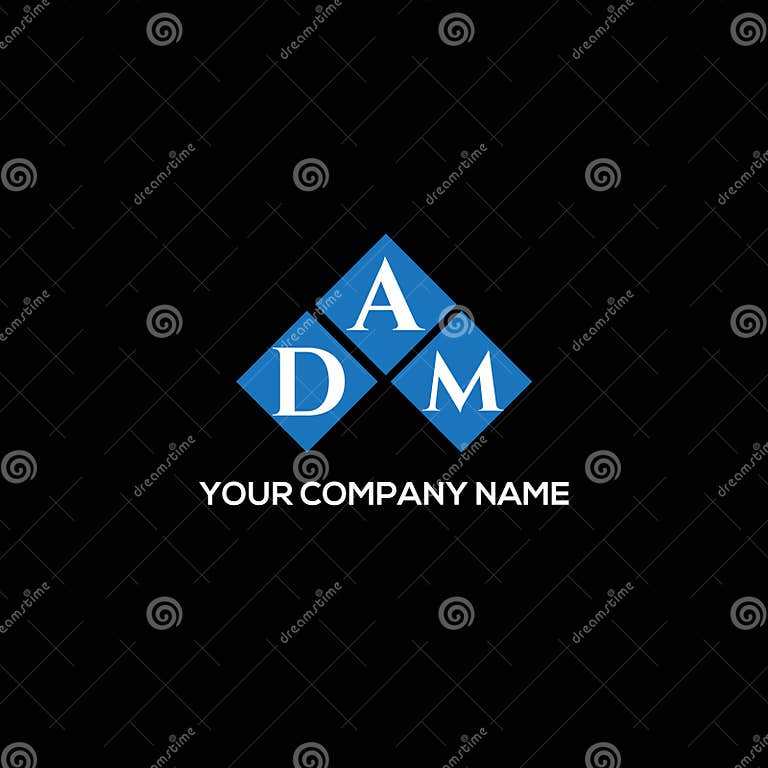DAM Letter Logo Design on BLACK Background. DAM Creative Initials ...