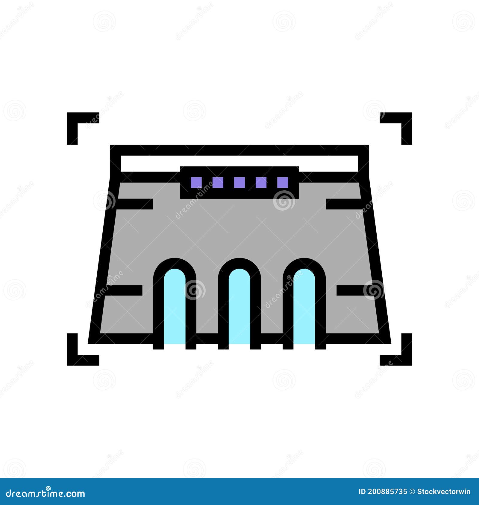 Dam Modeling Color Icon Vector Illustration Sign Stock Vector ...