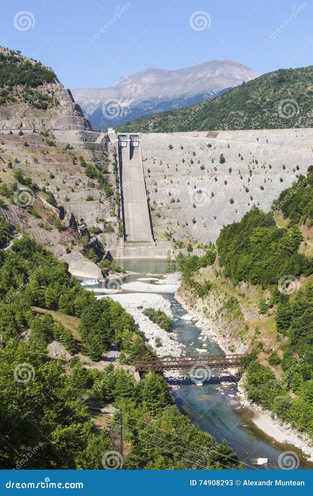 Dam in mountains stock image. Image of built, architecture - 74908293