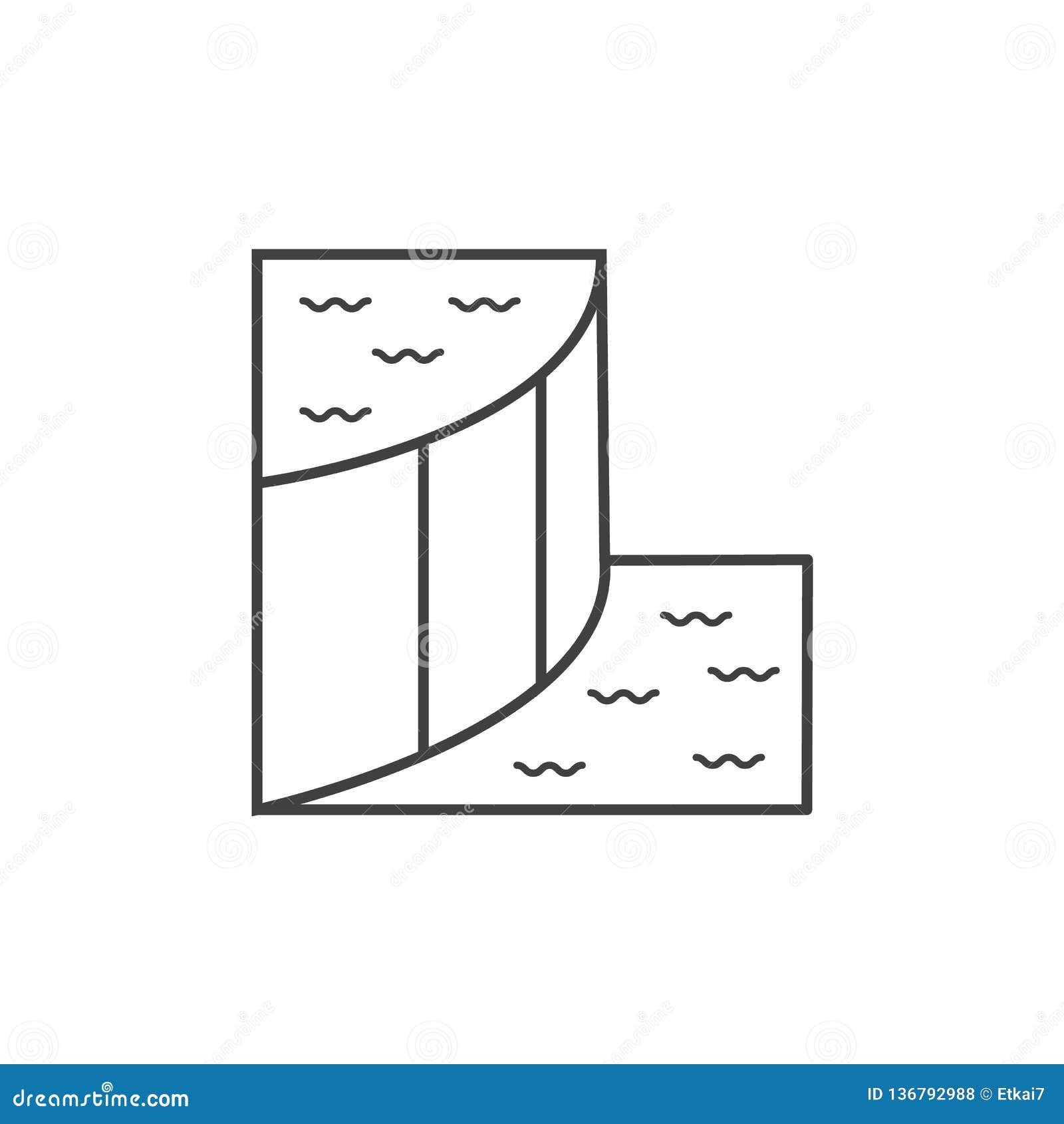 Dam Outline Flat Icon Vector Design Illustration Stock Vector ...