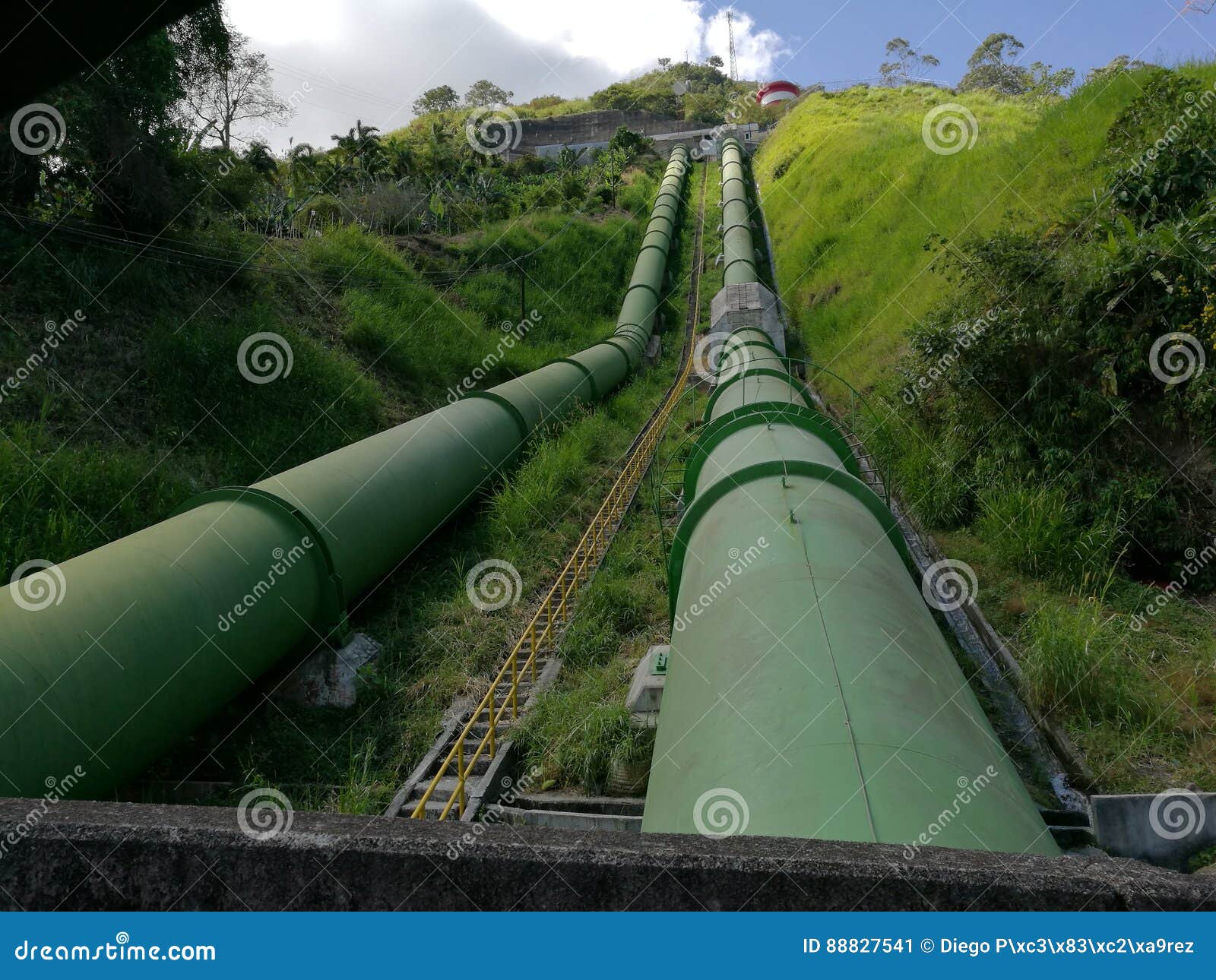 Dam pipes stock image. Image of costarica, water, energy - 88827541