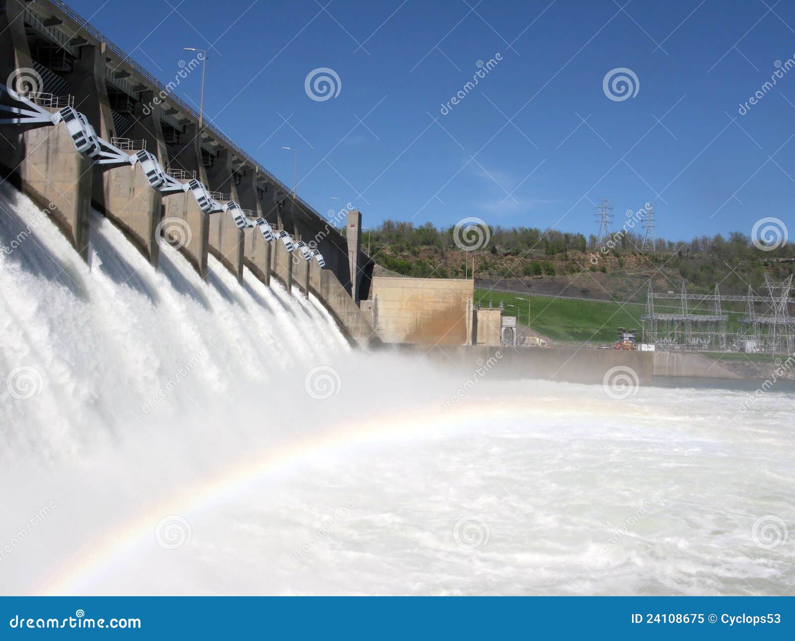 Dam with rainbow stock image. Image of waterway, levels - 24108675