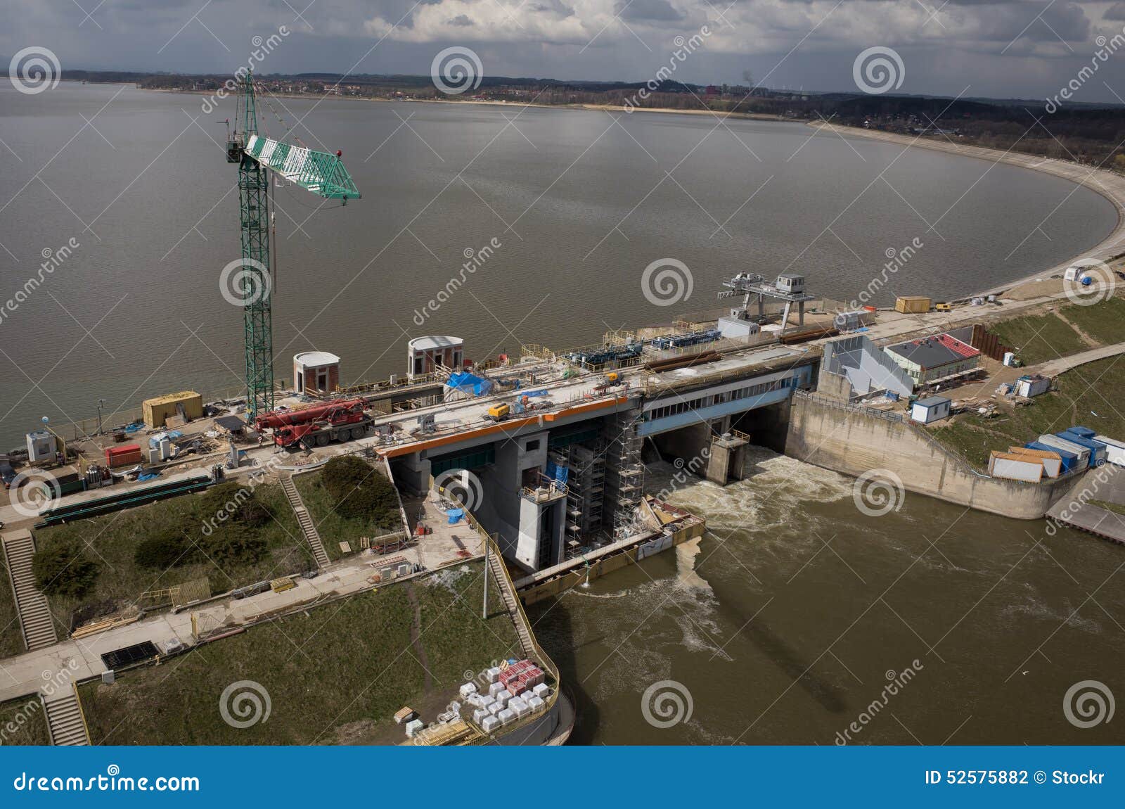 Dam reconstruction stock photo. Image of background, power - 52575882