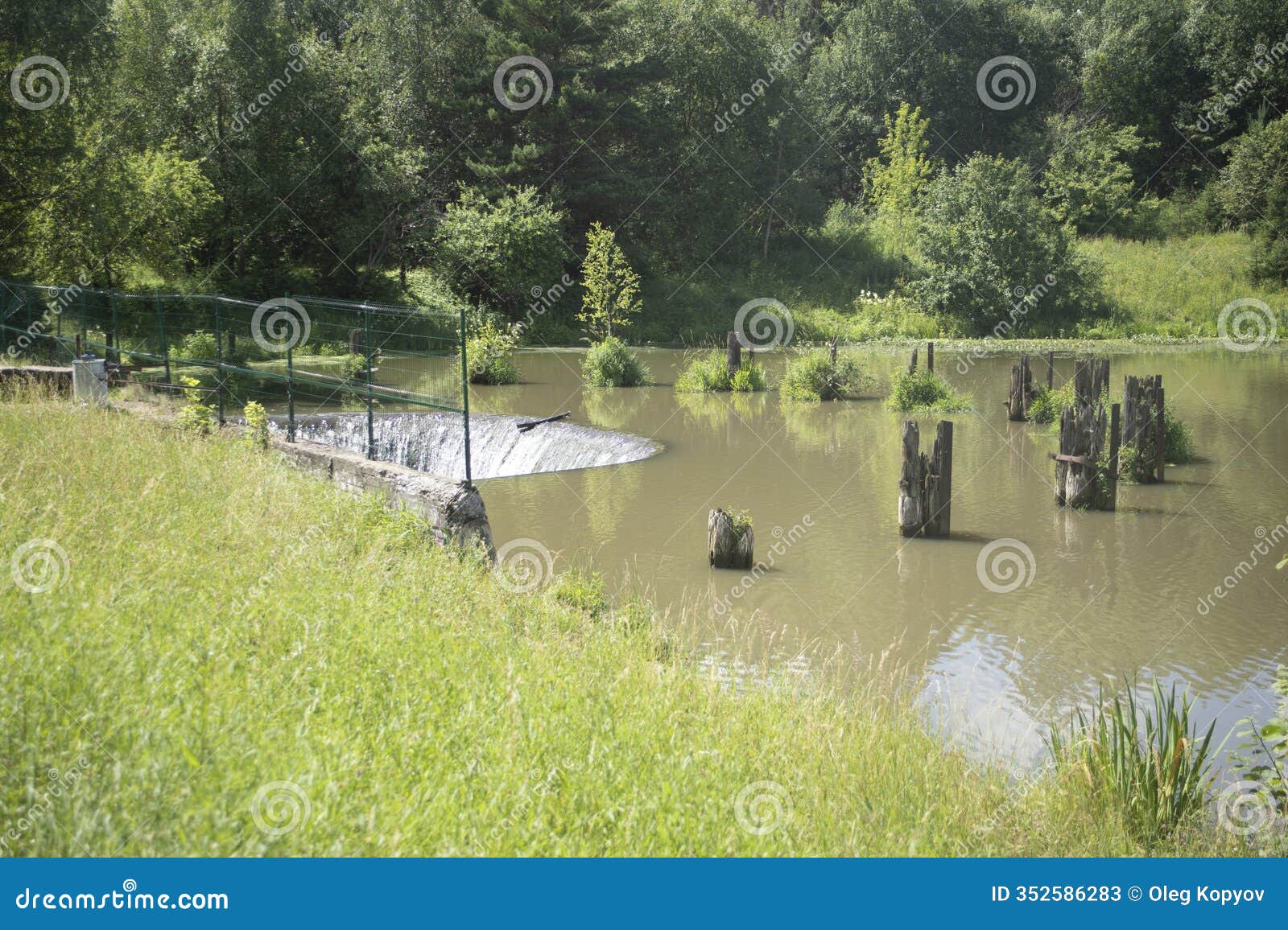 A Dam on a River. Drainage of Water. Drainage Structure Stock Image ...