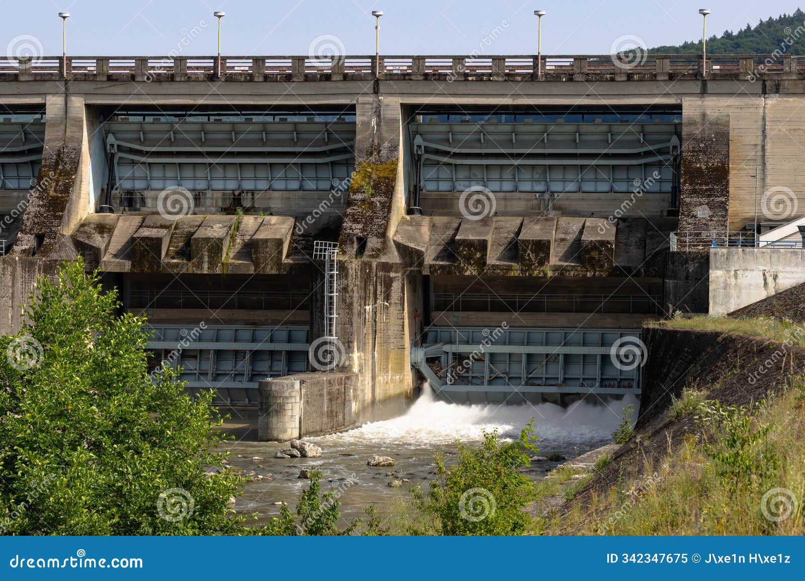 A dam on a river stock image. Image of reservoir, river - 342347675