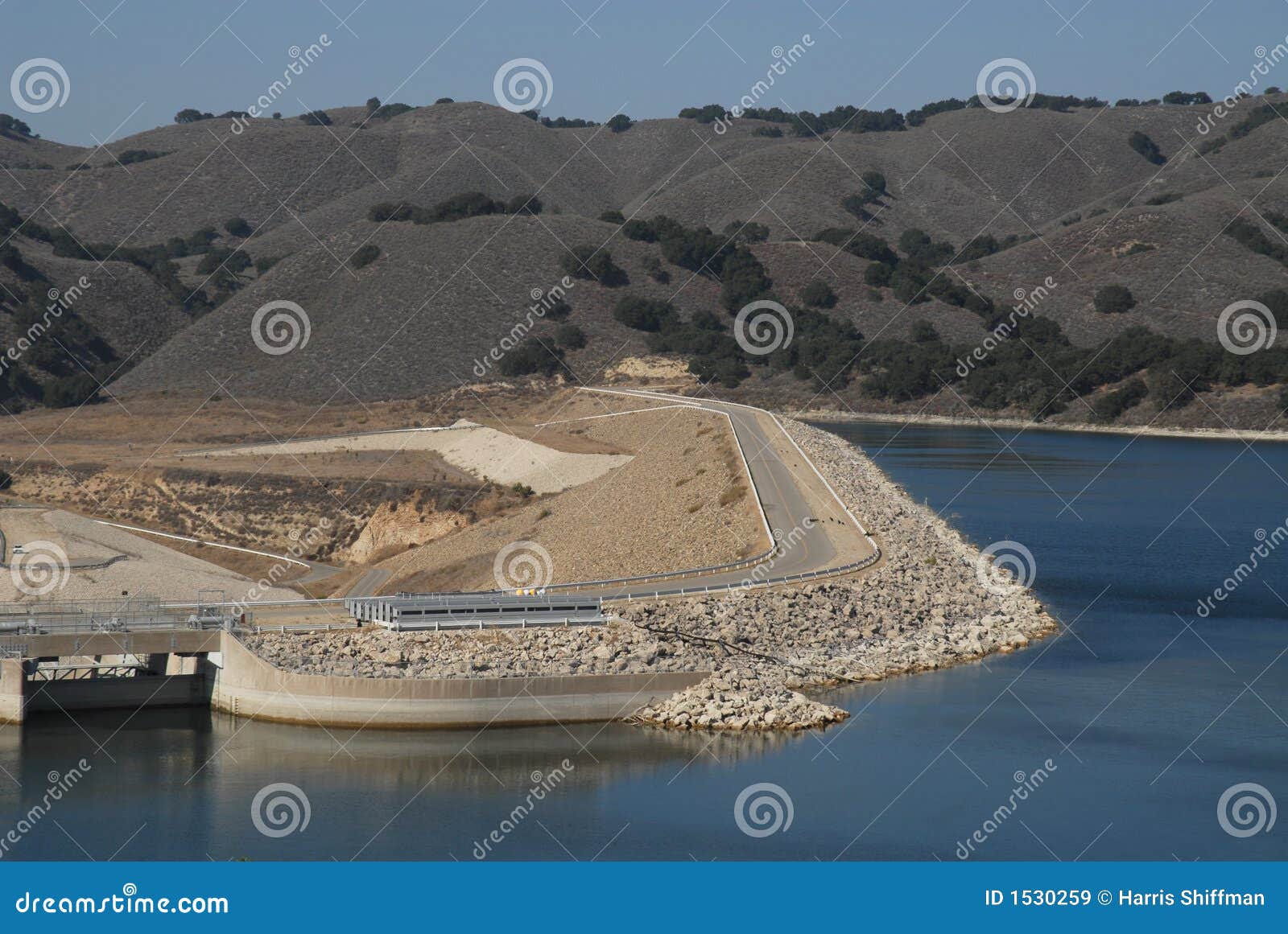 Dam road stock image. Image of water, shoreline, reservoir - 1530259