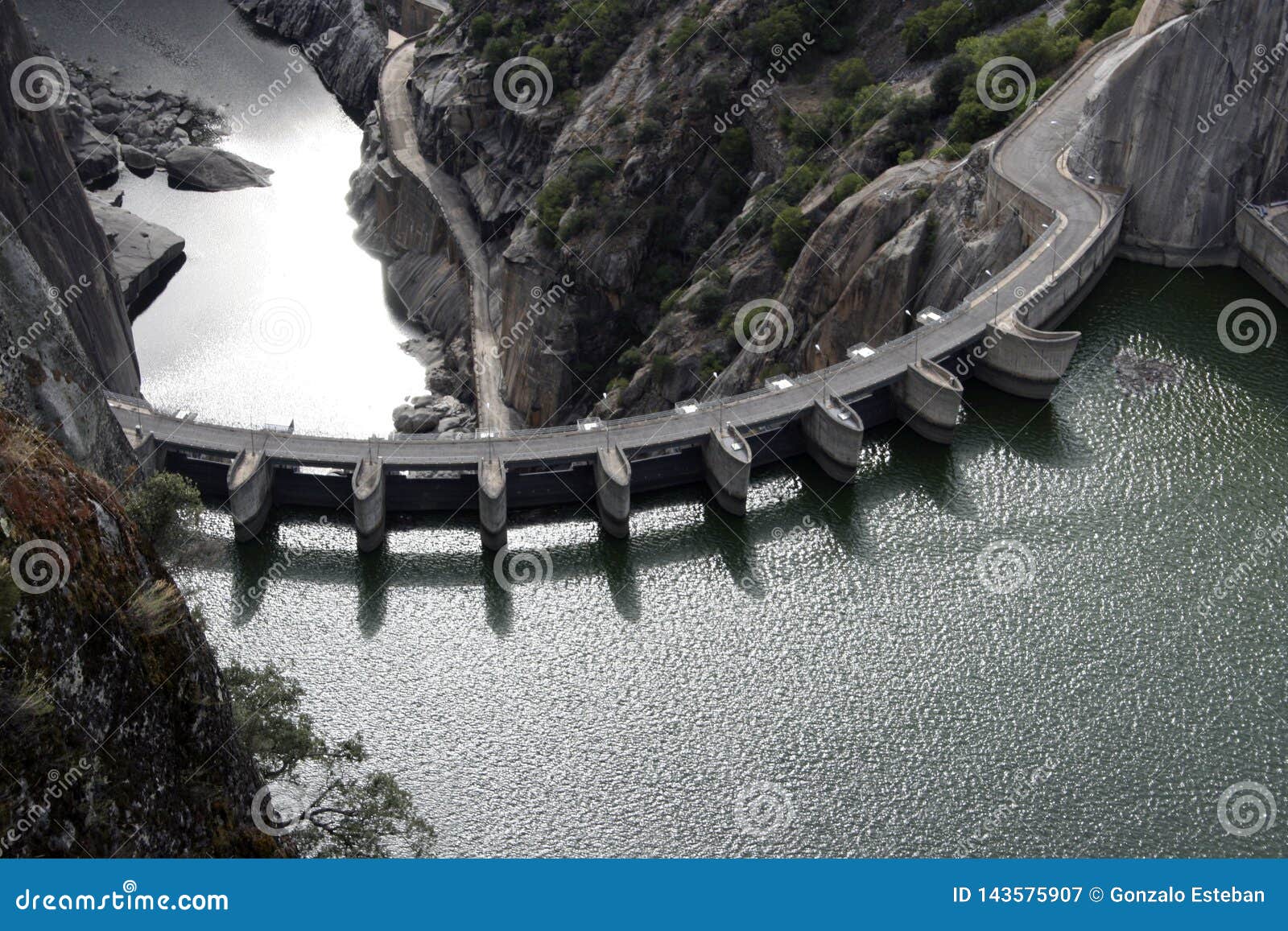 Dam seeing from above stock image. Image of next, electricity - 143575907