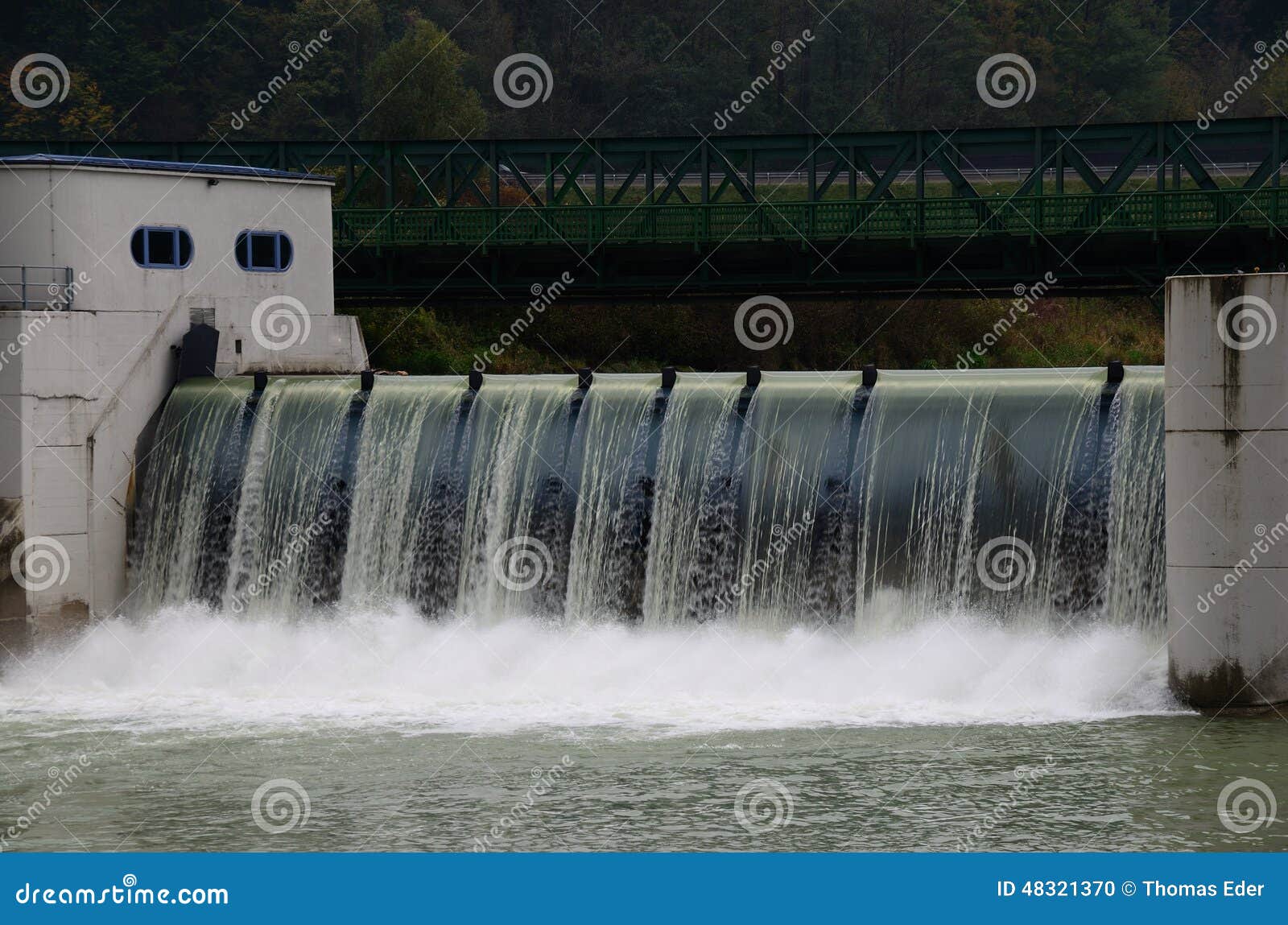 Dam with rushing water stock photo. Image of landscape - 48321370