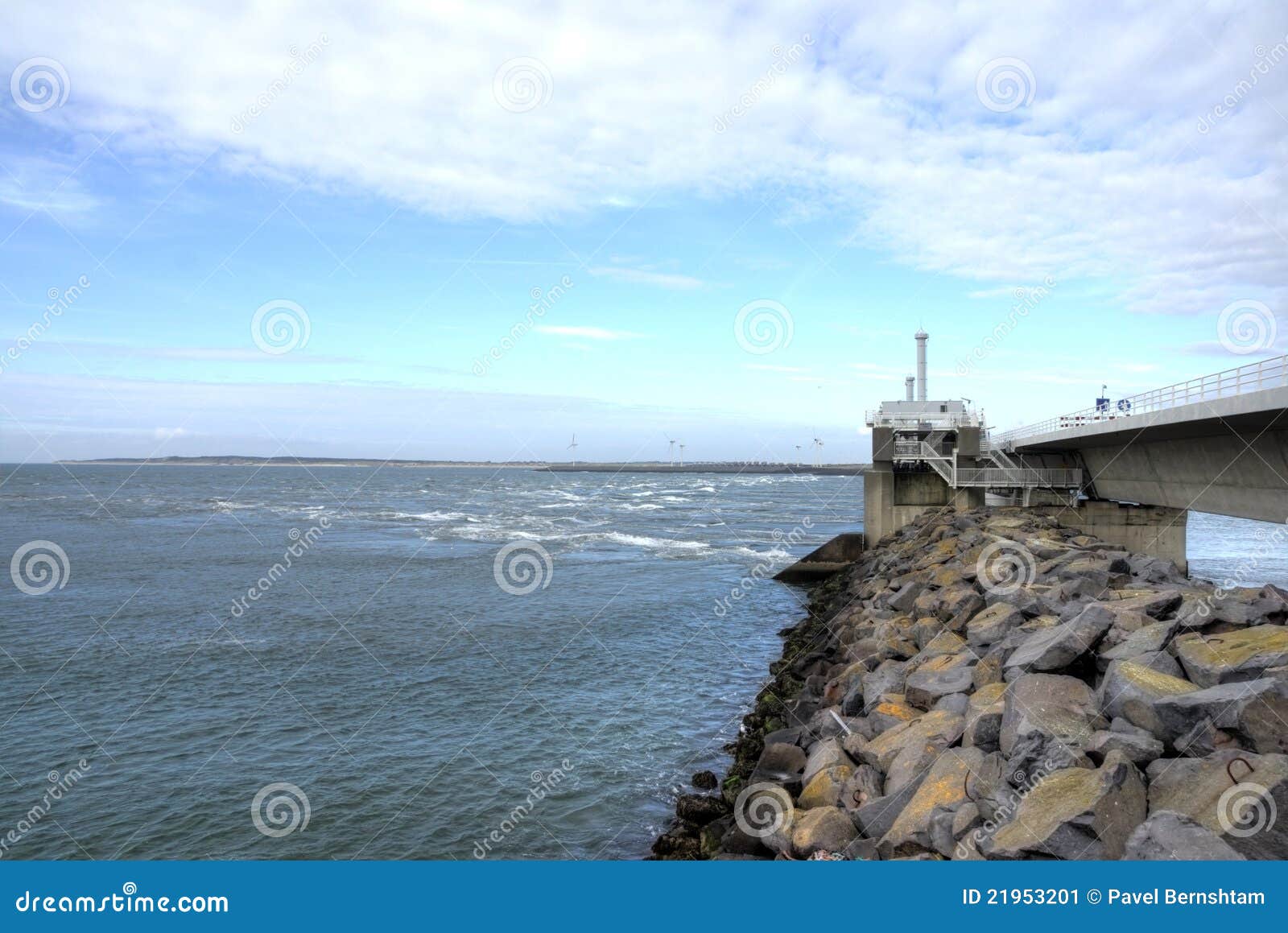 Dam, Sea and Wind Green Energy in Zeeland Stock Image - Image of ...