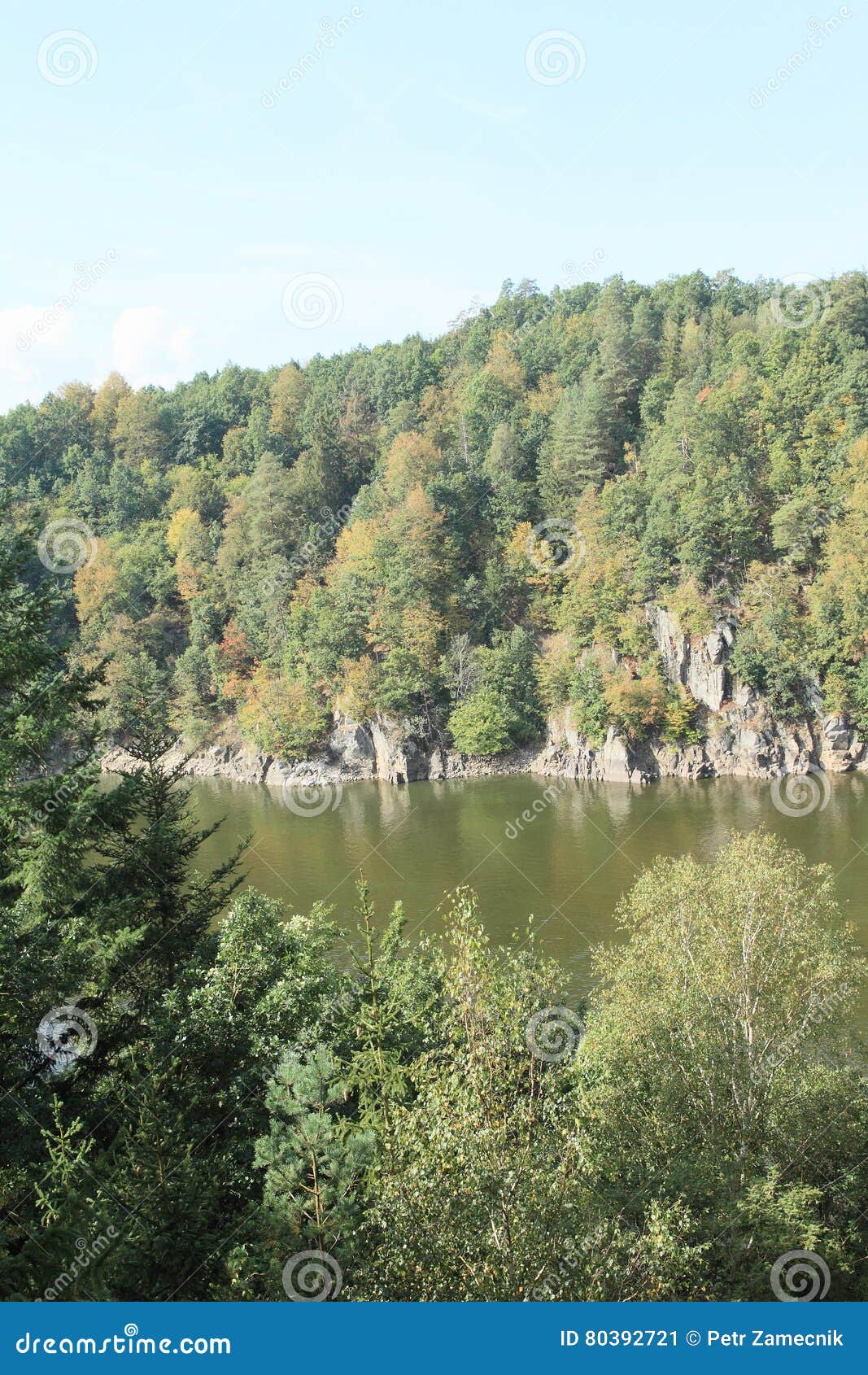 Dam Slapy stock image. Image of forests, forest, sunny - 80392721