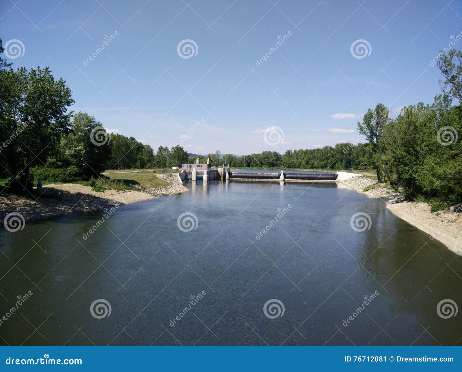 Dam in Slovakia. stock image. Image of summer, river - 76712081