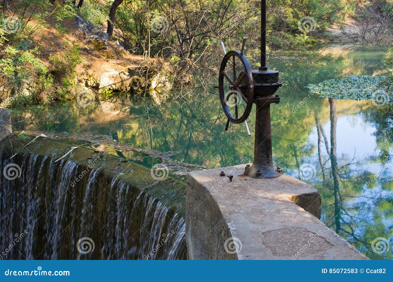 Dam in 7 Springs, Rhodes, Greece Stock Image - Image of aegean, lake ...