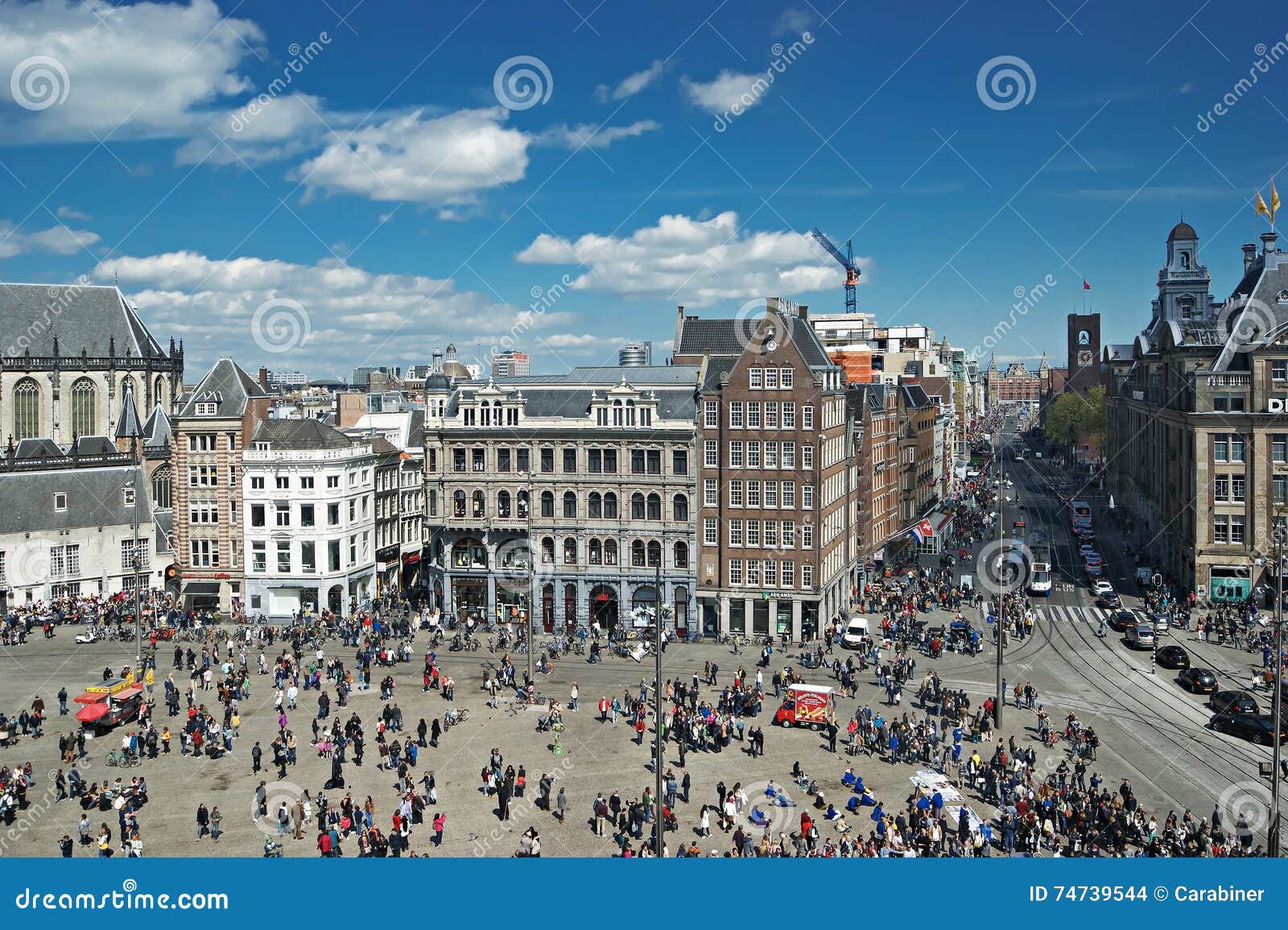 Dam Square in Amsterdam Top View Editorial Stock Image - Image of ...