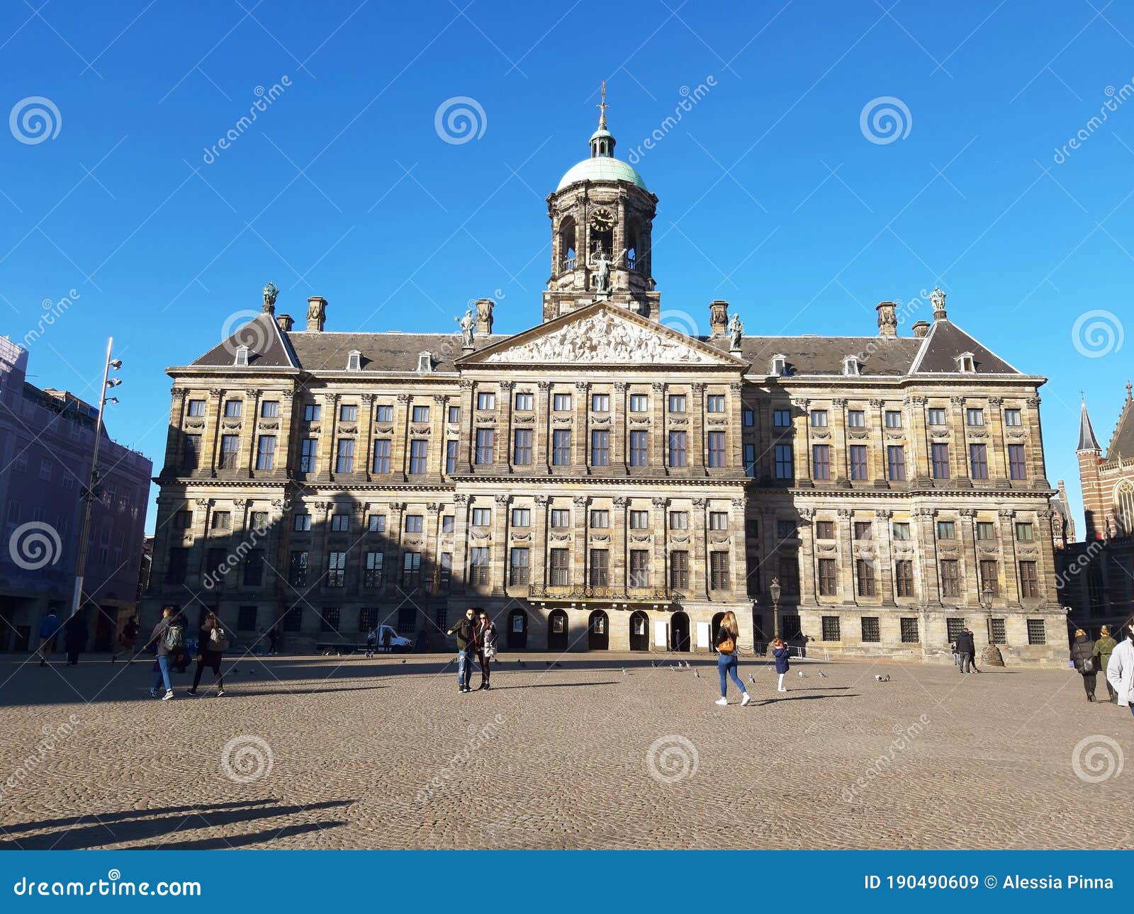 Dam Square with the Royal Palace by Day Editorial Stock Image - Image ...