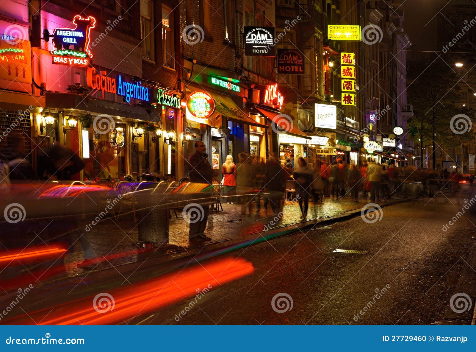 Dam Street in the Night editorial image. Image of night - 27729460