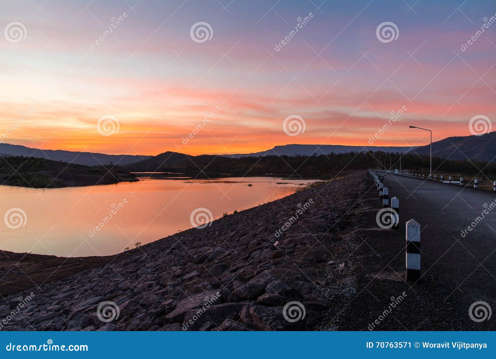 Dam sunset stock image. Image of forest, harties, orange - 70763571