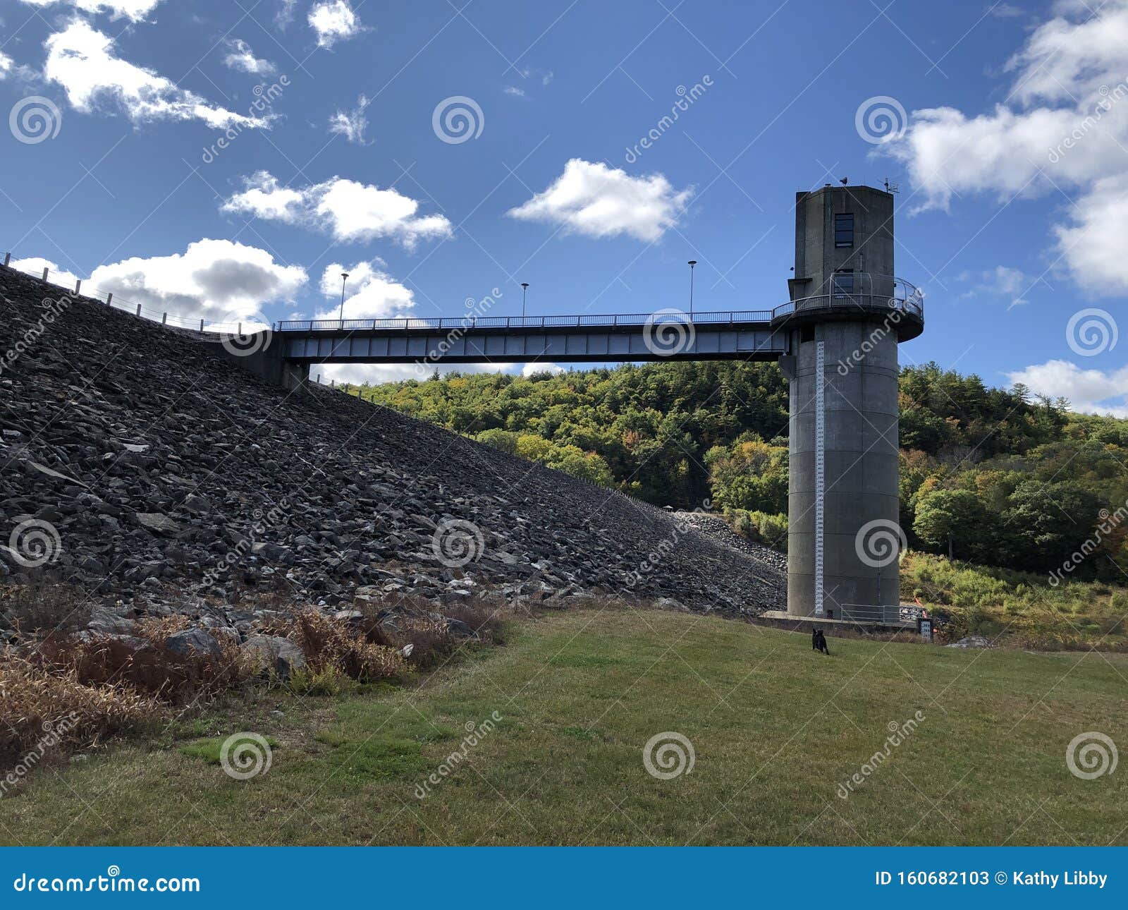 The dam tower stock image. Image of walkway, building - 160682103