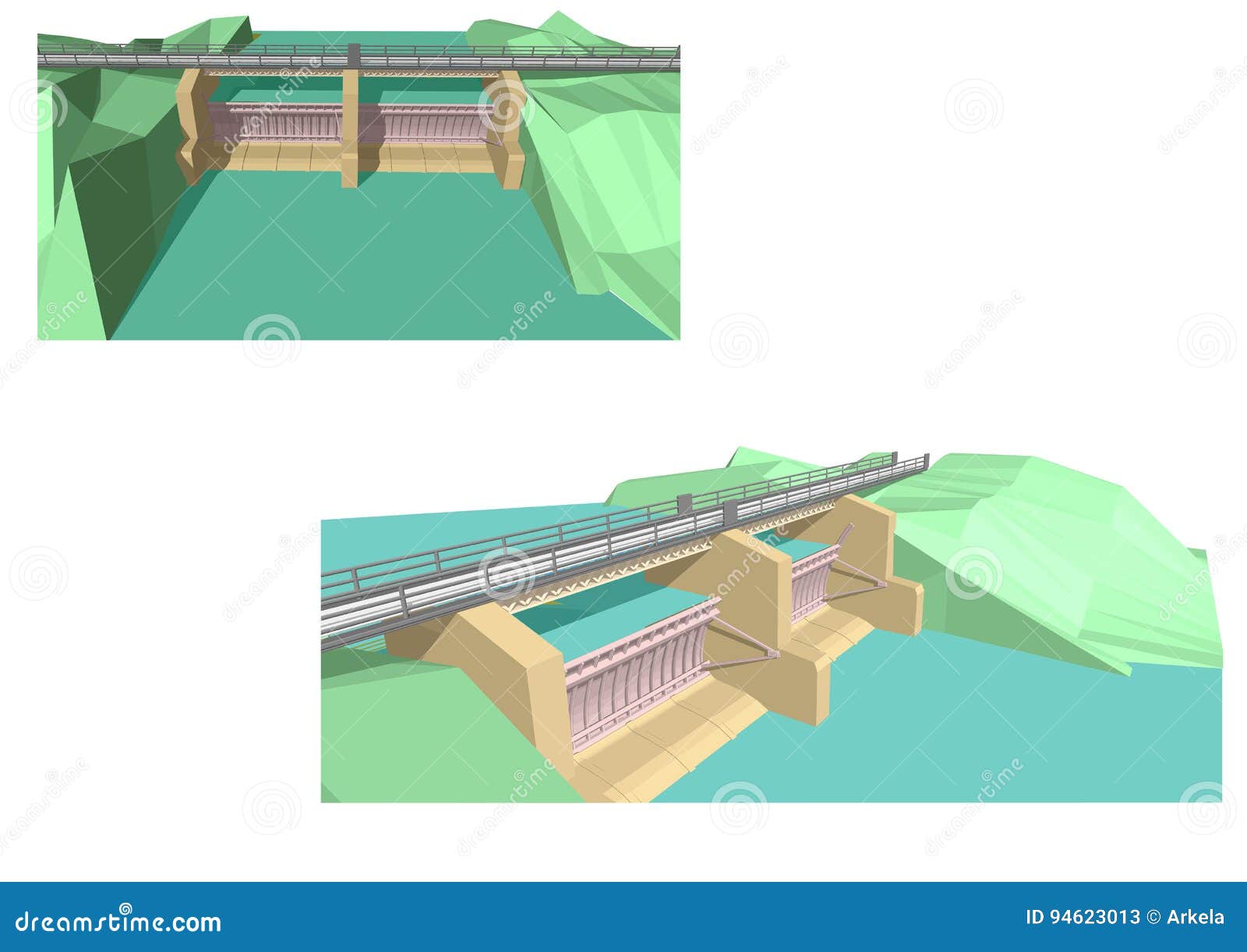 Dam stock vector. Illustration of electricity, river - 94623013