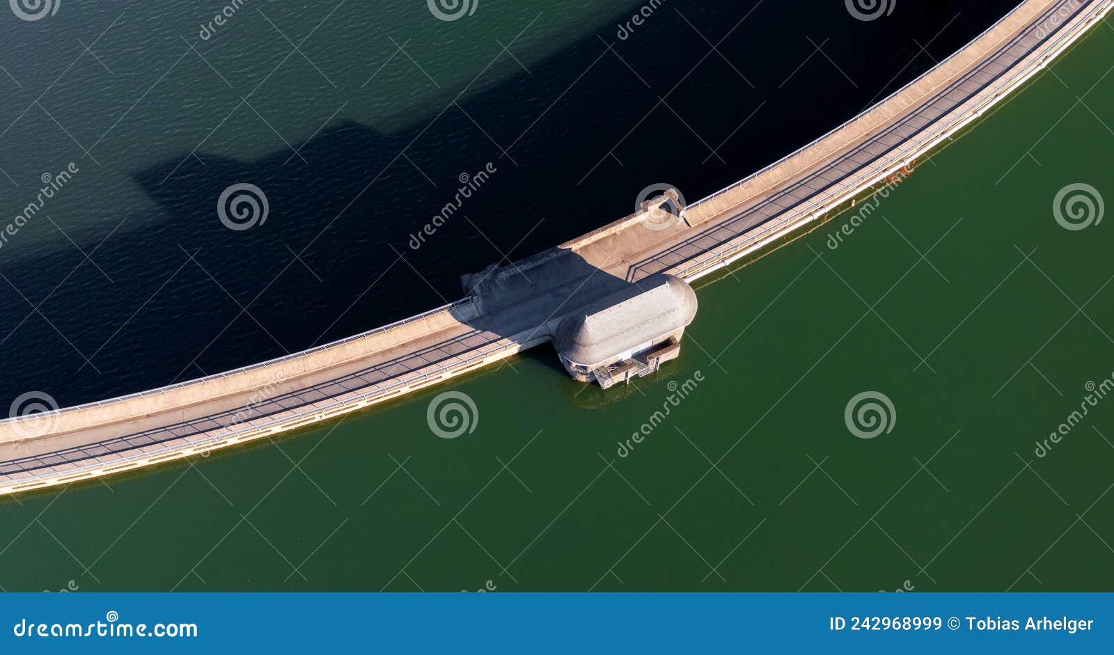 Dam and Two Lakes from Above Panorama Stock Image - Image of panorama ...