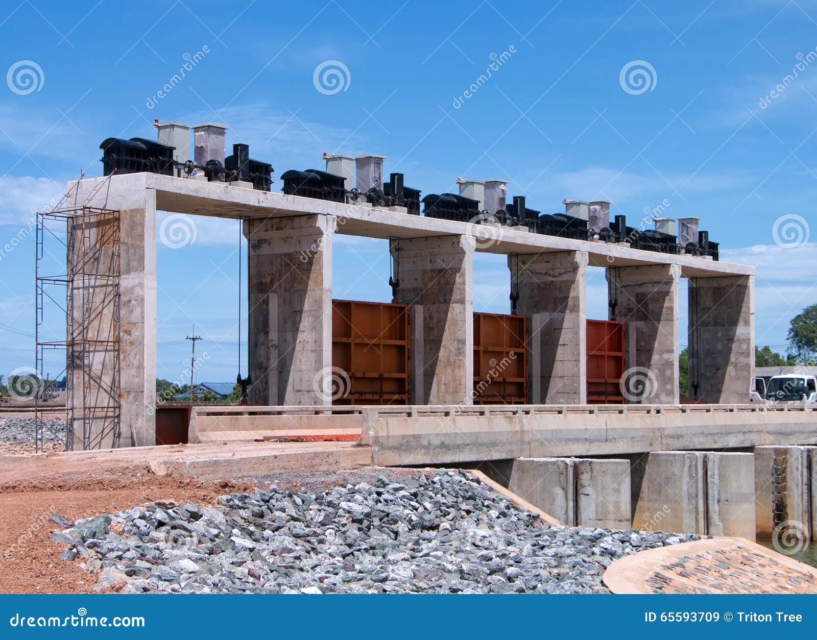 Dam Under Construction at Site Stock Image - Image of site, constructor ...