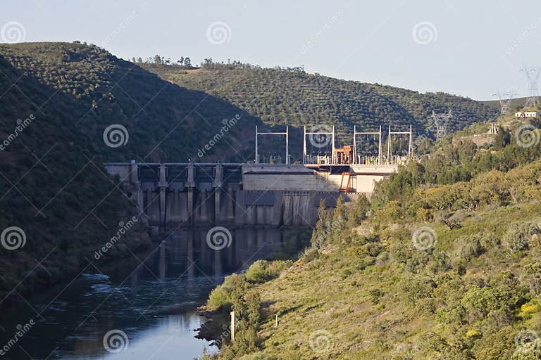 Dam in valley stock photo. Image of hardened, river, energy - 5145184