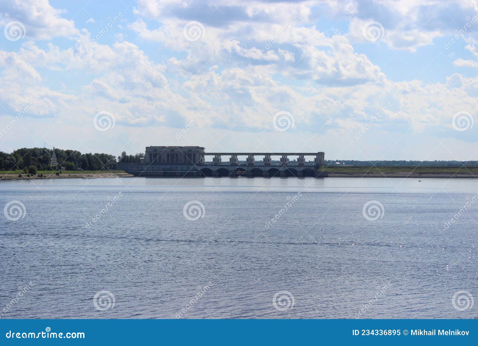 A Dam on the Volga River Near the City of Uglich Stock Image - Image of ...