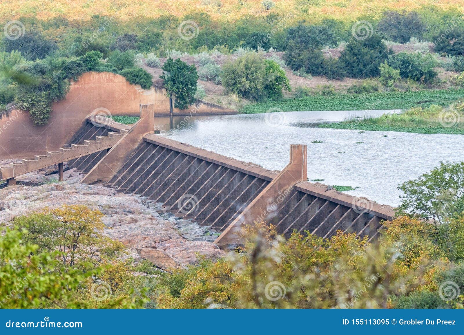 Dam Wall of the Engelhard Dam in the Letaba River Stock Image - Image ...