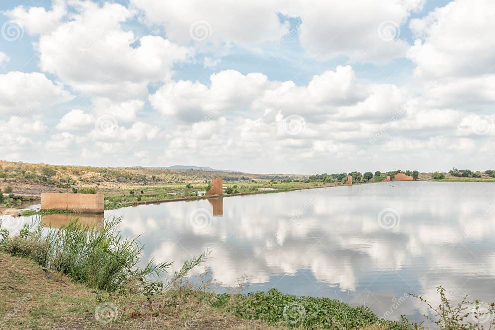 Dam Wall of the Engelhard Dam in the Letaba River Stock Photo - Image ...