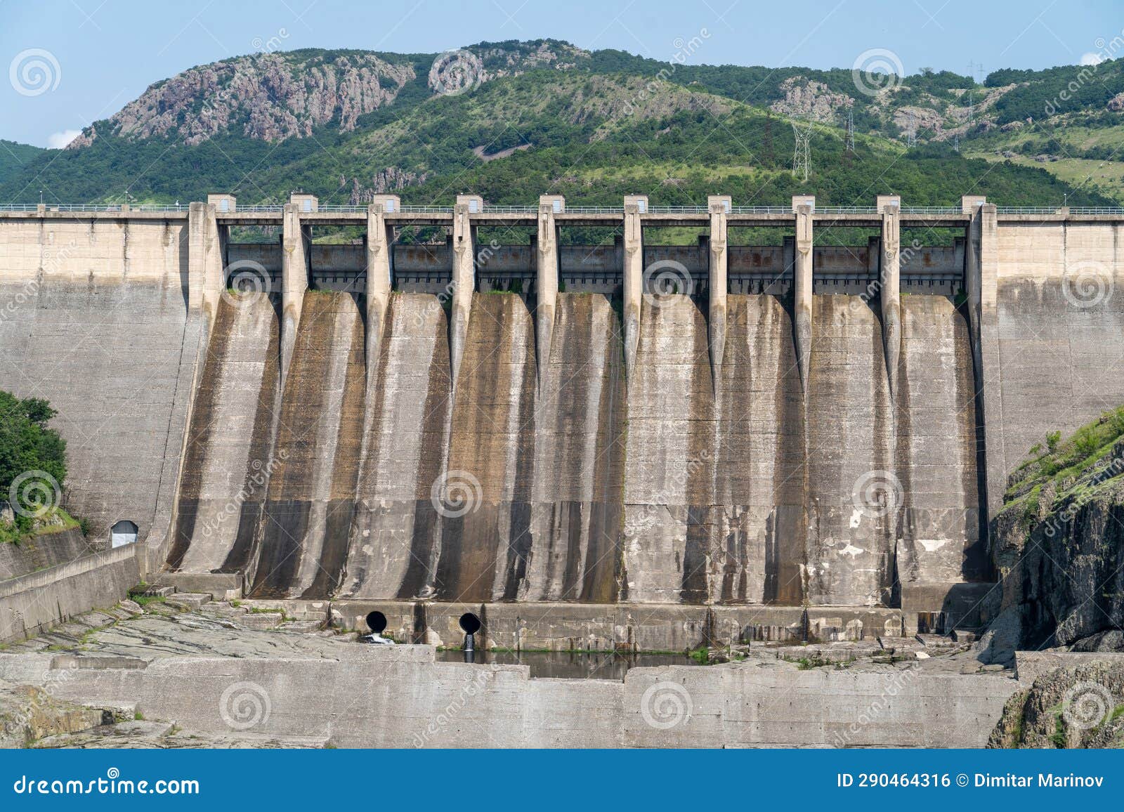 Dam wall stock photo. Image of construction, barrier - 290464316