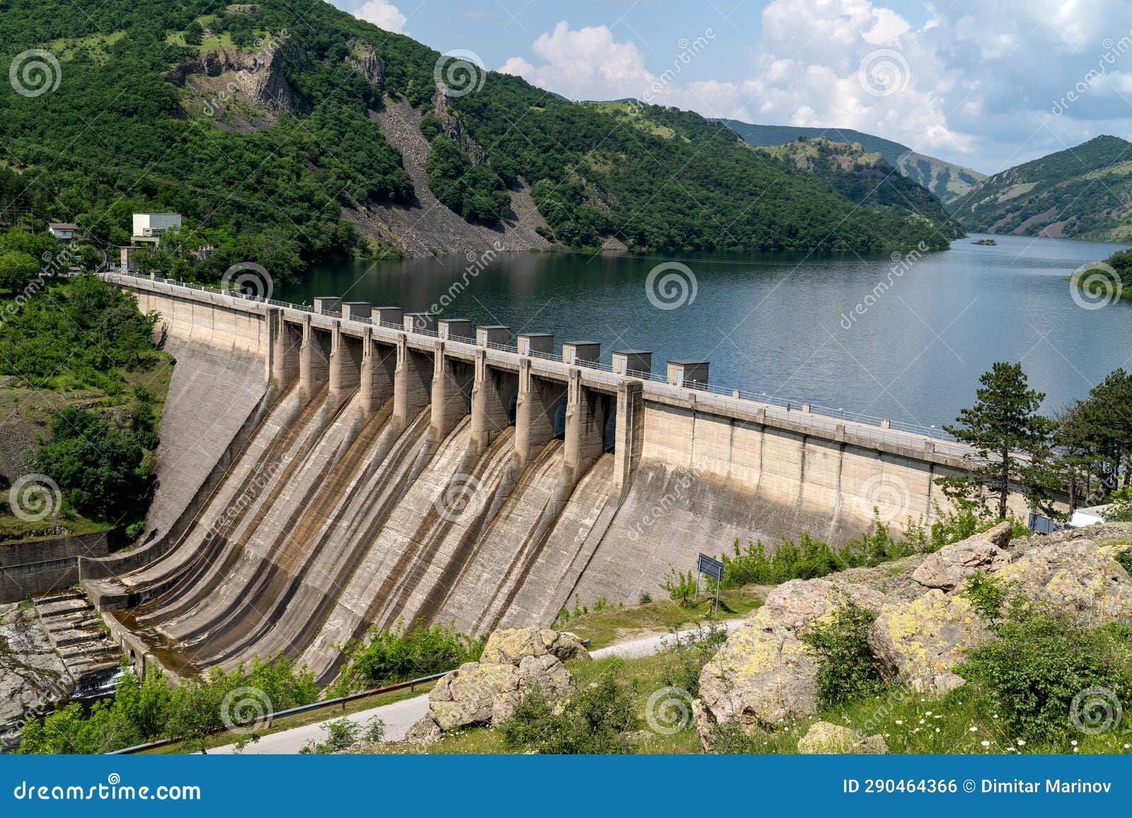 Dam wall stock photo. Image of engineering, lake, power - 290464366
