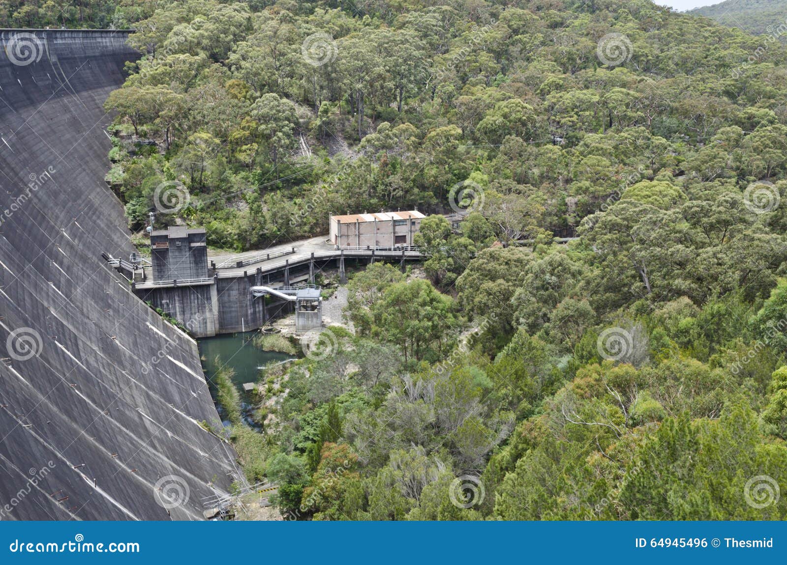 Dam Wall and Pumping Station Side Stock Photo - Image of supply, view ...