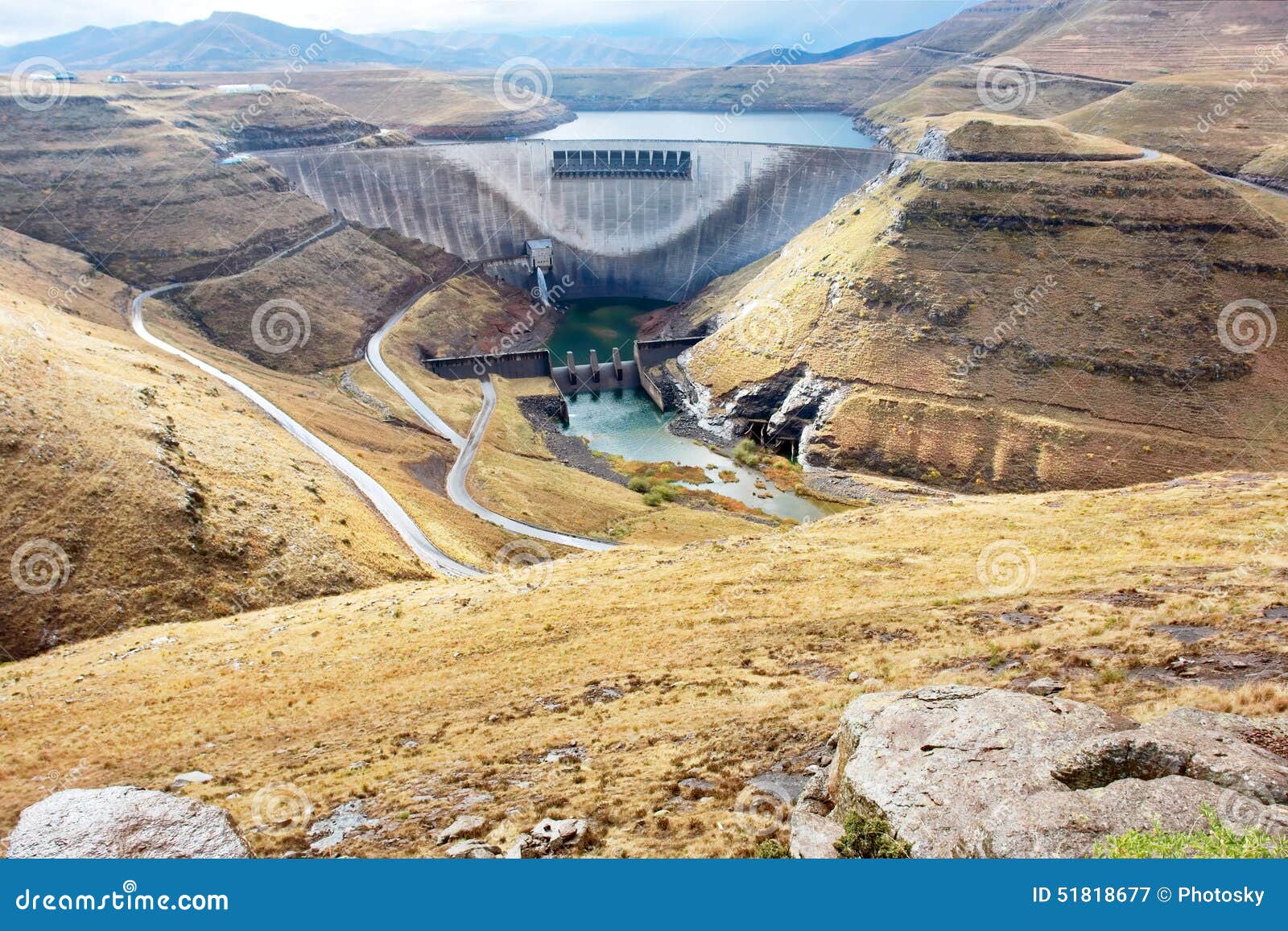 Dam wall - view from above stock image. Image of african - 51818677