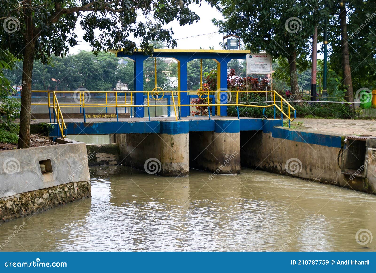 Jakarta February 2021 Dam Water Gate To Avoid the Flood Editorial Stock ...