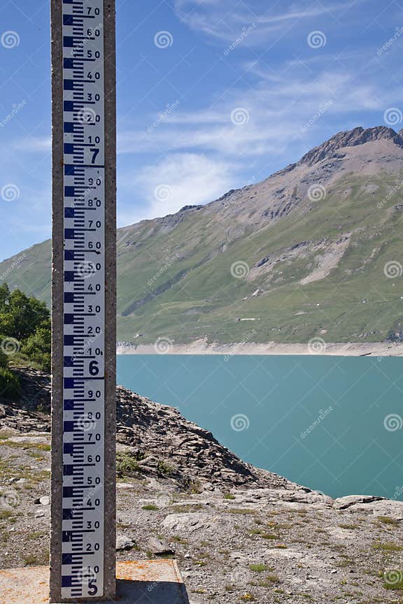 Dam Water Level Measurement Stock Image - Image of lines, outdoors ...