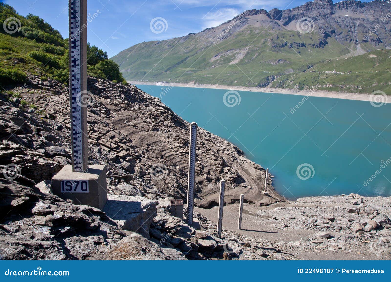 Dam Water Level Measurement Stock Image - Image of outside, moncenisio ...
