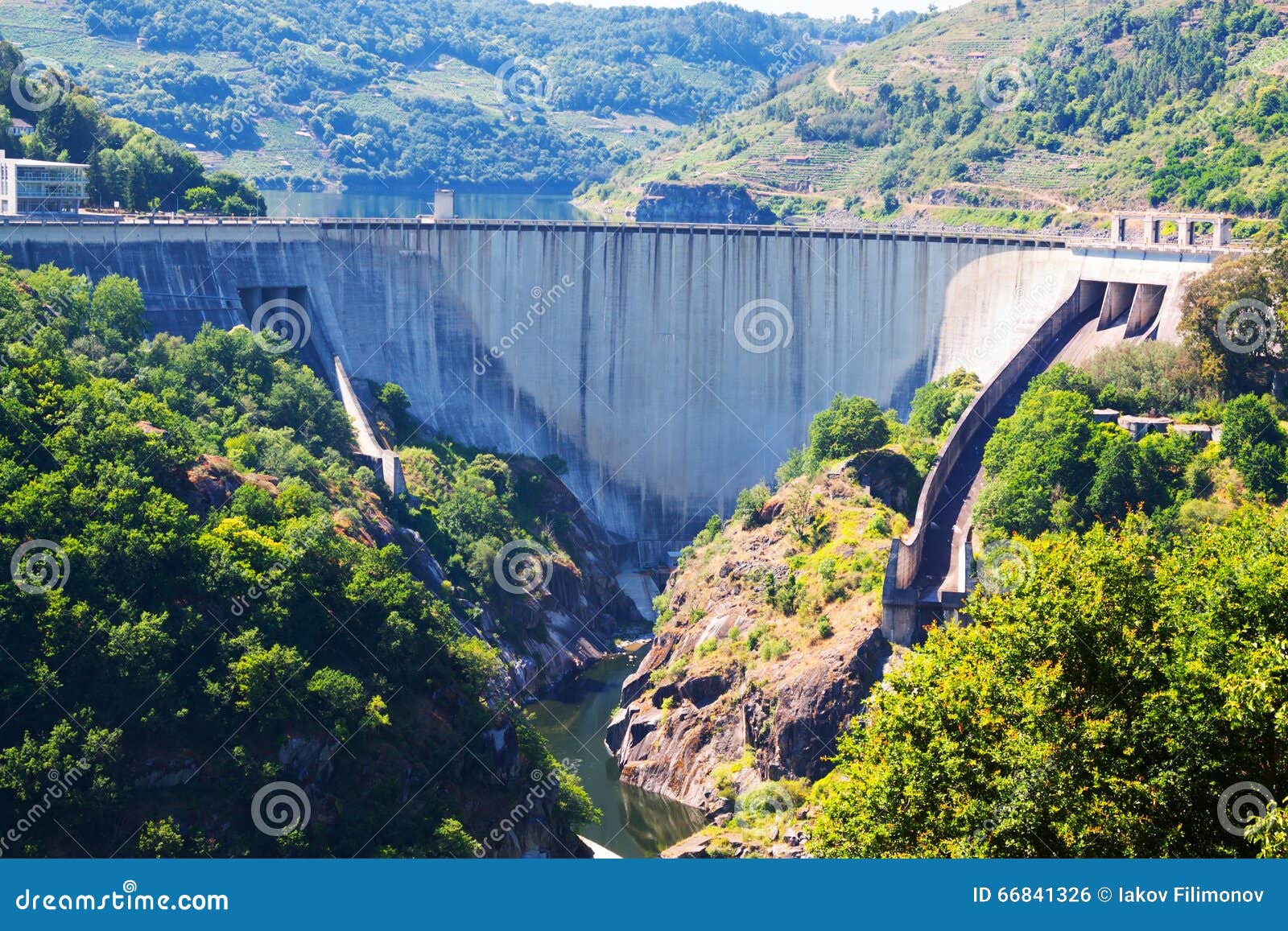 Dam of Water Power Plant of Belesar Stock Photo - Image of construction ...