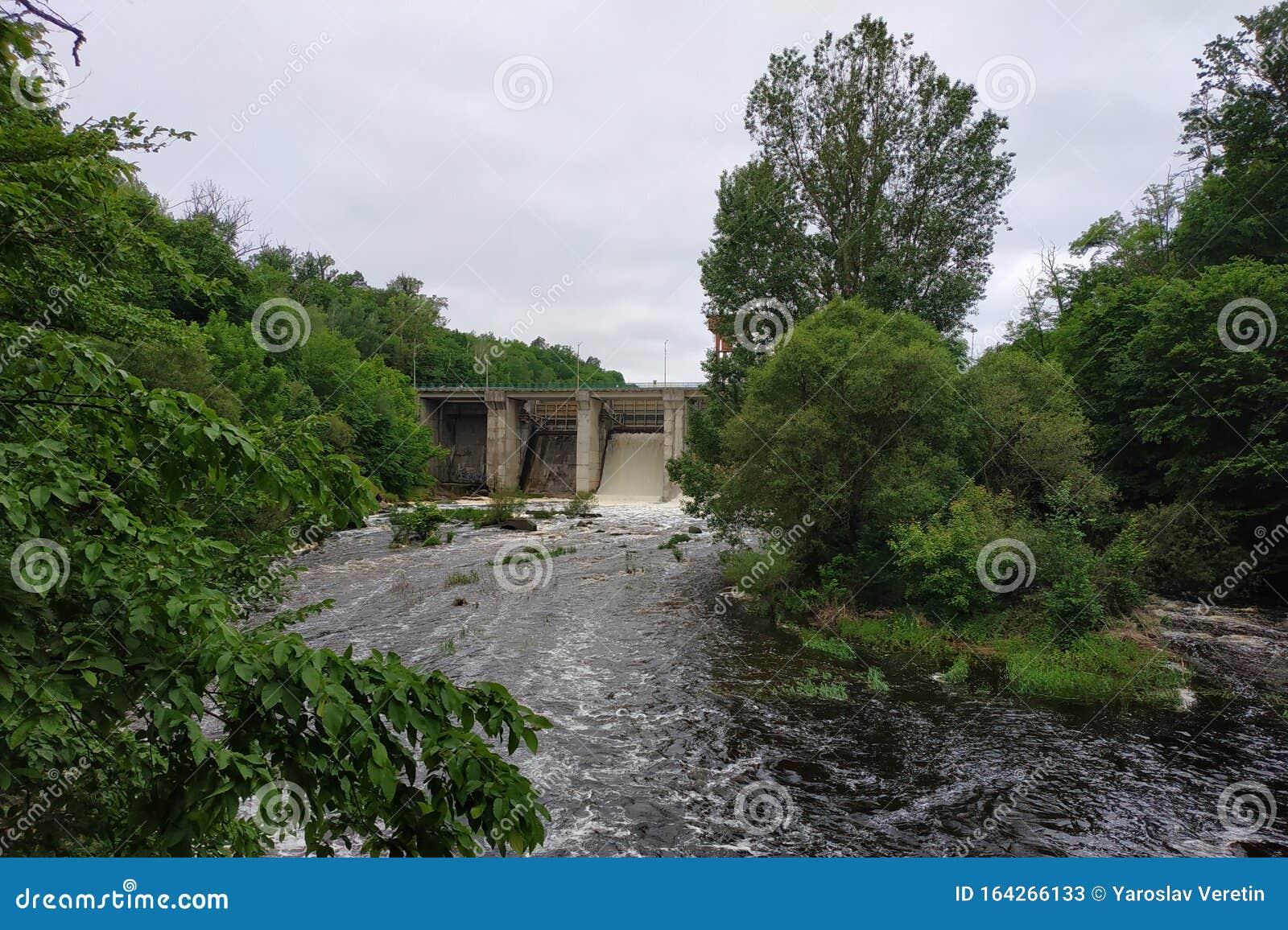 Dam Water Release. the Excess Capacity until Spring Way Overflows Stock ...