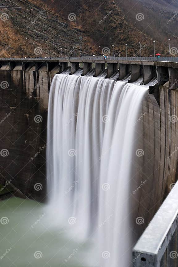 Dam with a waterfall stock image. Image of cold, wild - 12345009