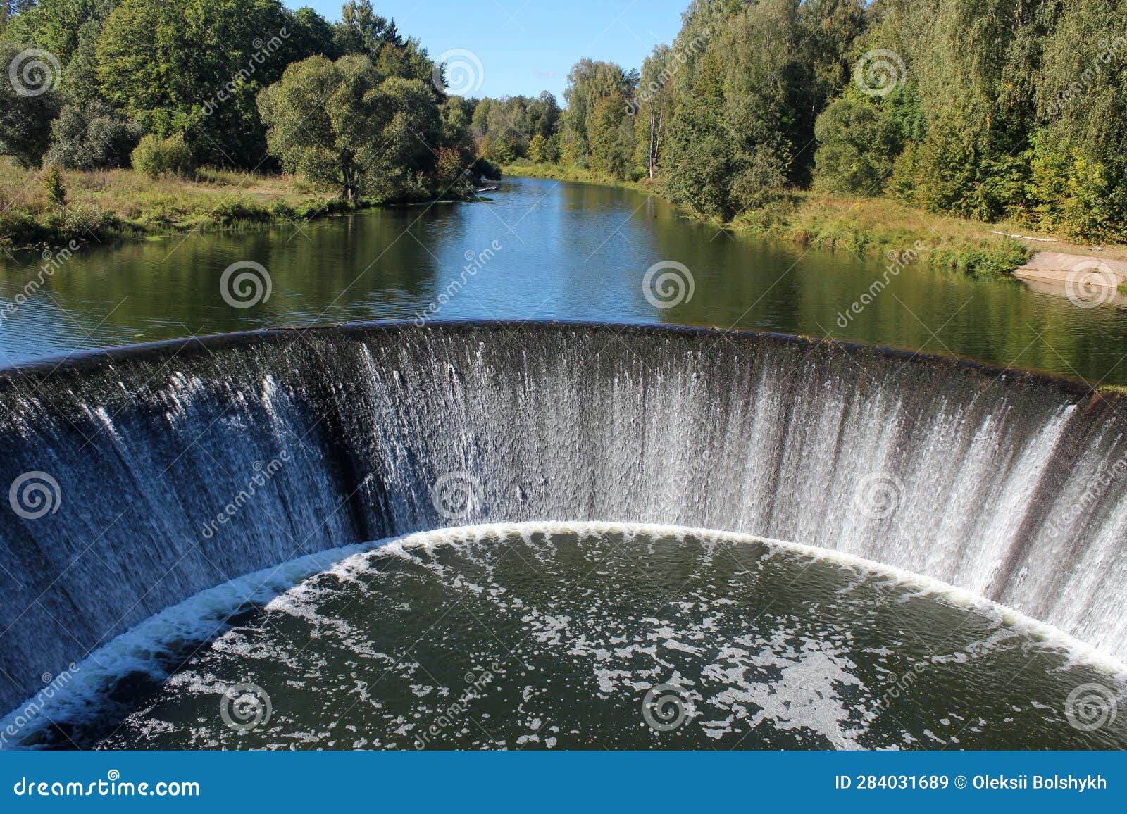 Dam and Waterfall on the Lake Stock Image - Image of lake, river: 284031689